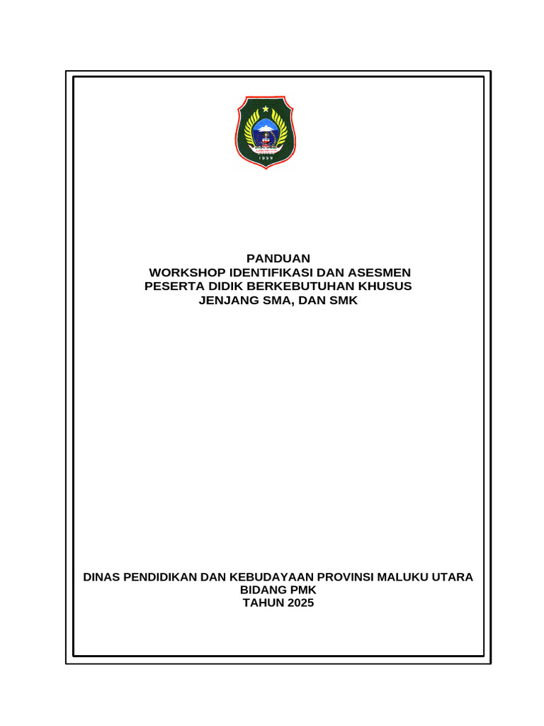 Tor Identifikasi Dan Asesmen PDBK 2025 | PDF