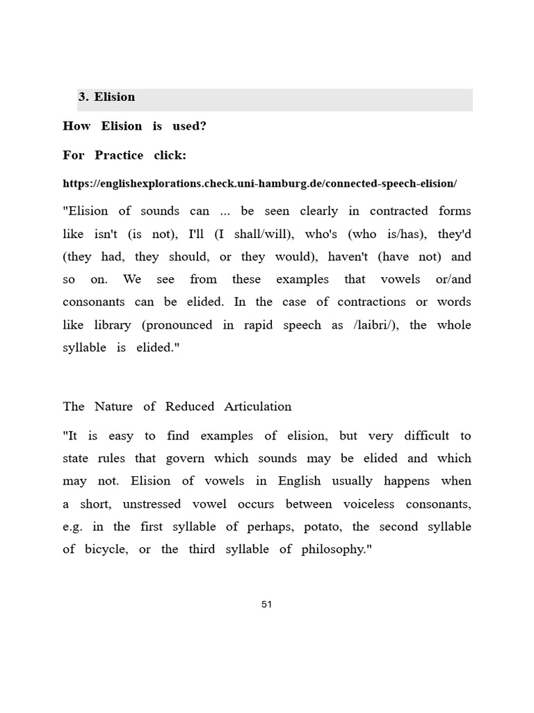 Elision | PDF | Human Voice | Oral Communication