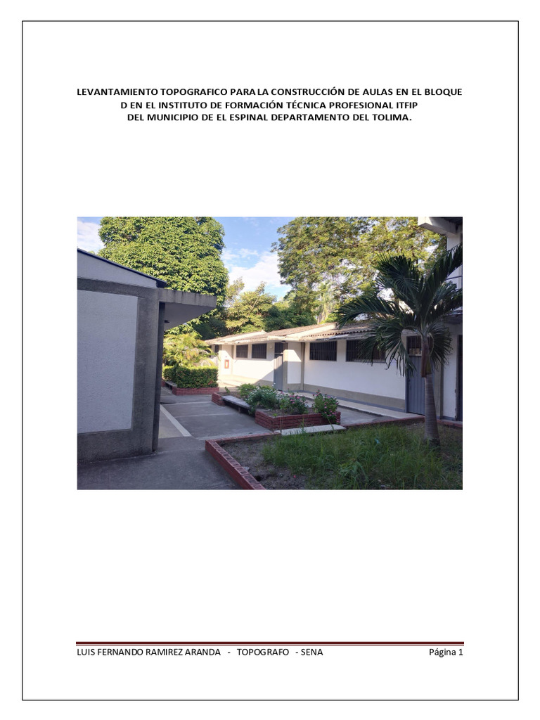 Informe Tecnico Levantamiento | PDF | Topografía | Geodesia