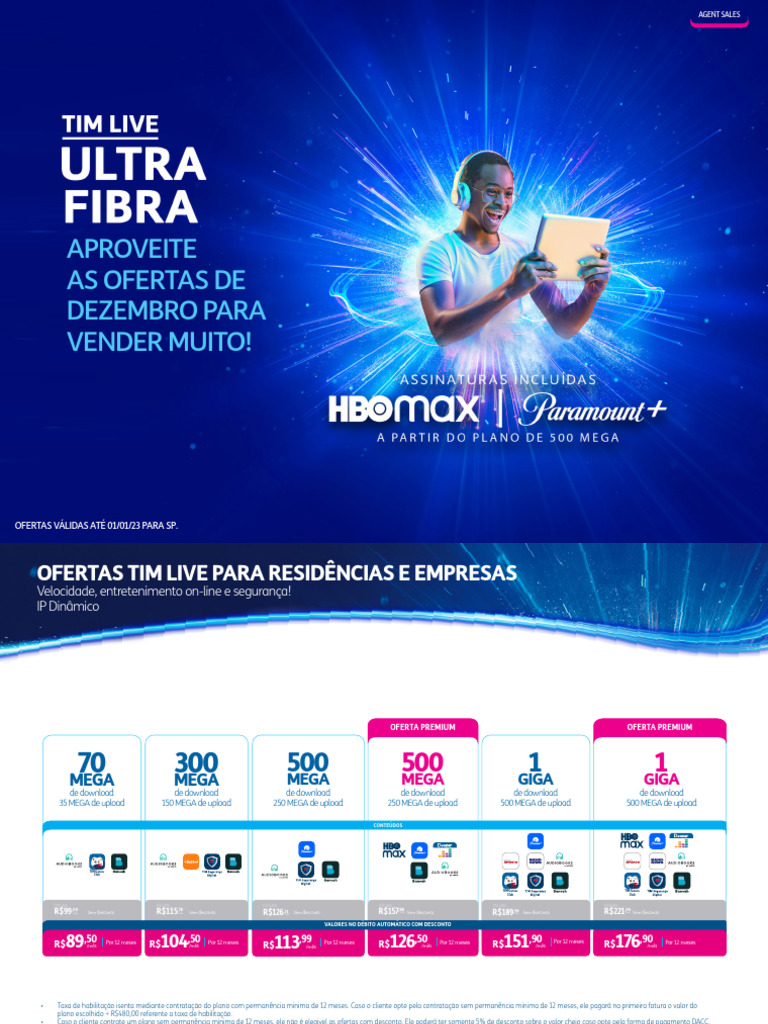 Ofertas TIM Ultra Fibra para SP | PDF | Voz sobre IP (VoIP) | Wi-Fi