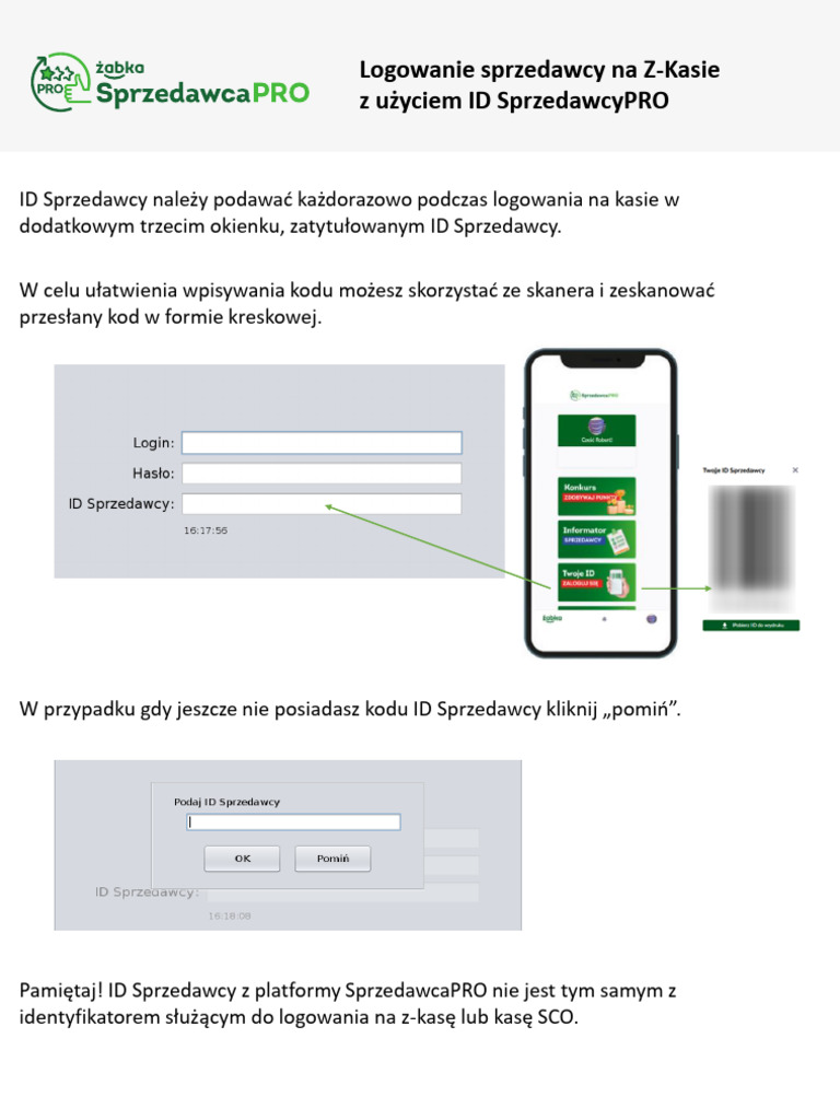 SprzedawcaPRO Instrukcja Logowania | PDF
