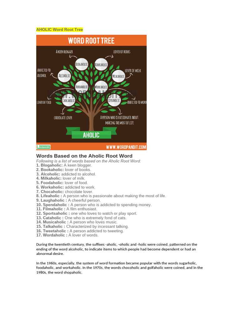AHOLIC Word Root Tree | PDF