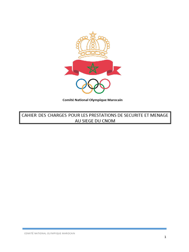 Cahier des charges CNOM Sécurité et Ménage | PDF