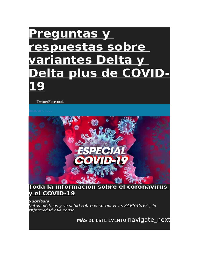 Variantes Delta y Delta Plus del COVID-19 | PDF | Salud pública ...