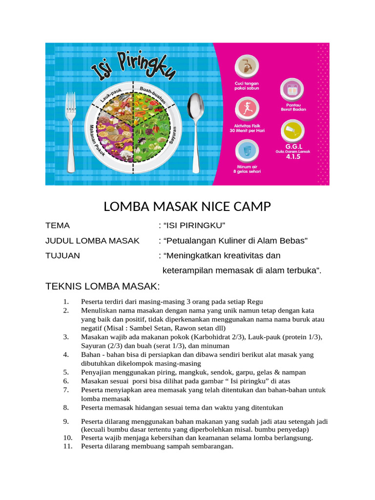 Lomba Masak "Isi Piringku" di Alam | PDF
