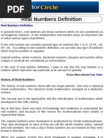 History of Real Numbers | PDF | Numbers | Real Number