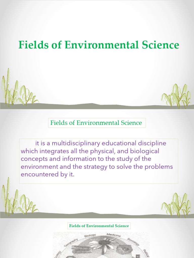 Overview of Environmental Science Fields | PDF | Science | Scientific ...
