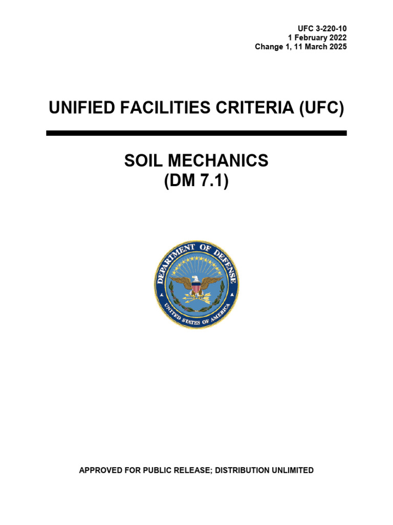 Unified Facilities Criteria (Ufc) Soil Mechanics (DM 7.1) : UFC 3-220 ...