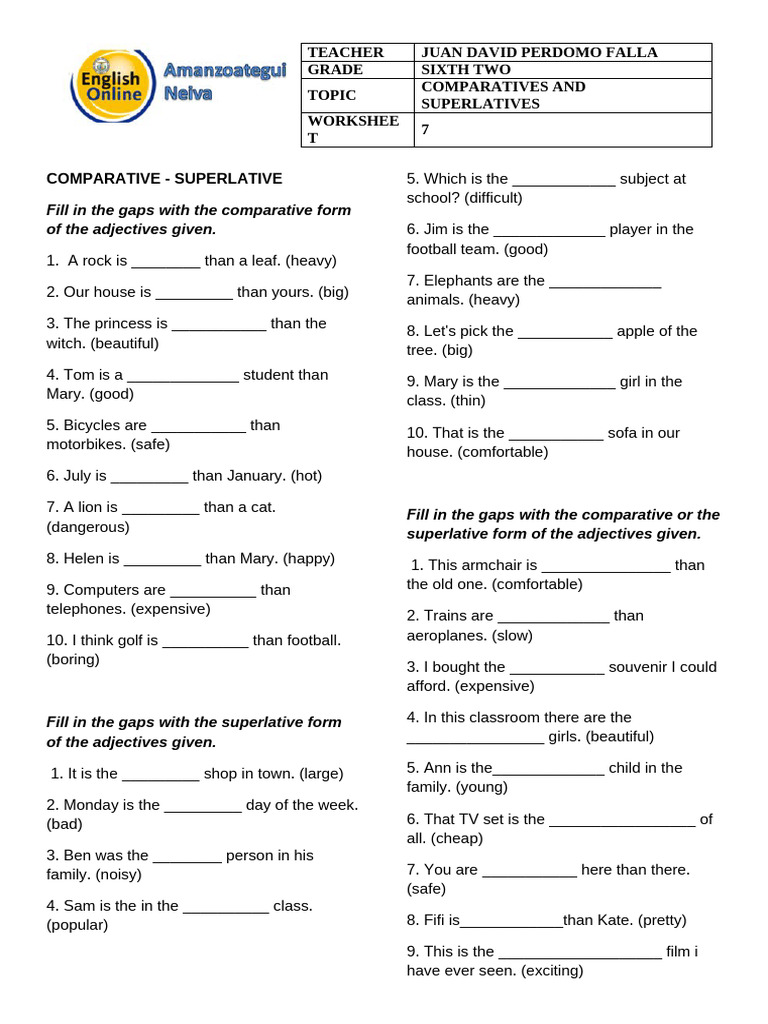 Comparatives and Superlatives 602 | PDF