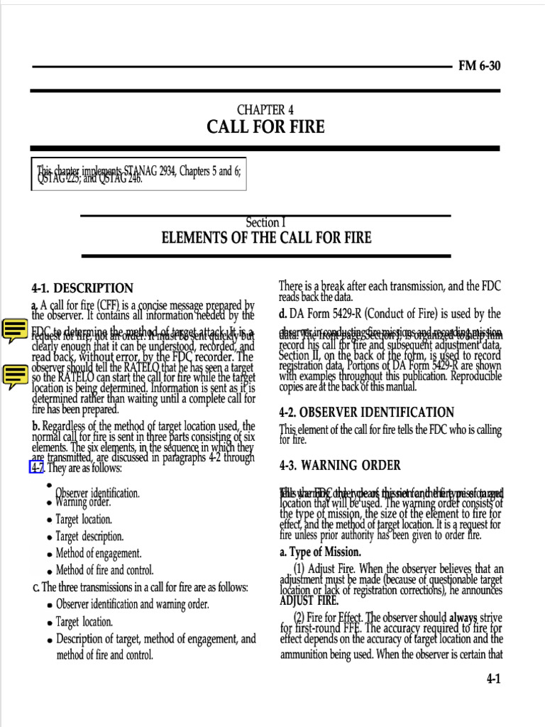Call for Fire Procedures Explained | PDF | Shell (Projectile) | Artillery