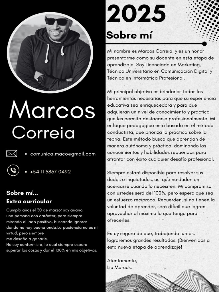 Presentacion Profe Marcos | PDF | Teoría de la educación | Enseñando