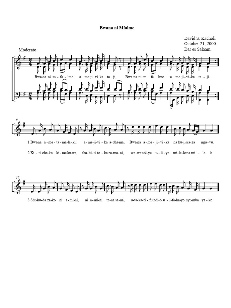f3722 Bwana Ni Mfalme | PDF