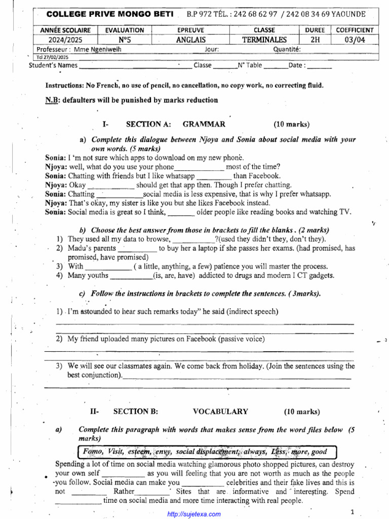 No11 20 Mars 2025 Sujetexa - Com | PDF