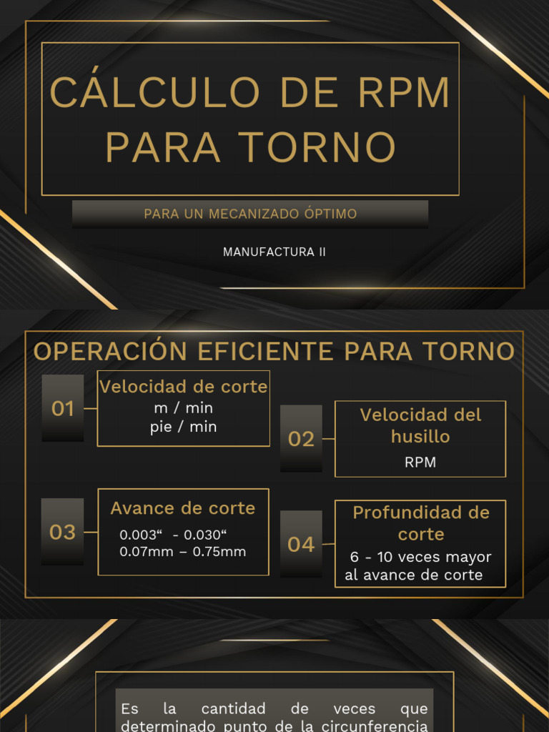 Cálculo de RPM y Avances para Torno | PDF | Procesos industriales ...