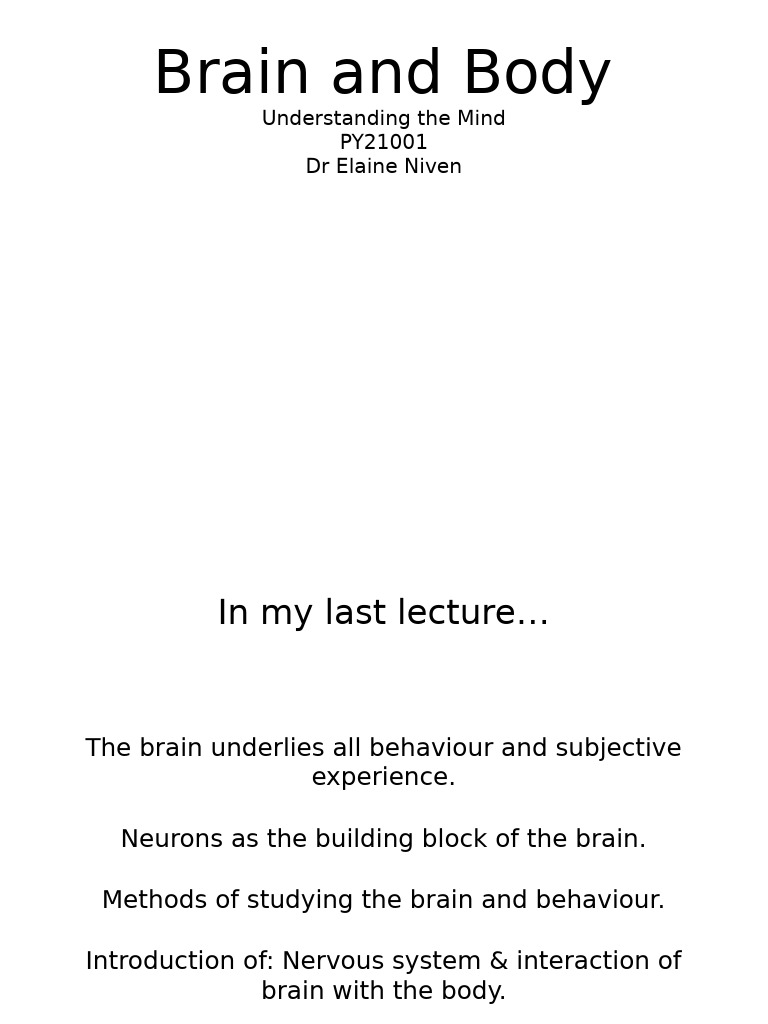 PY21001 Brain Lecture 2 - Tagged | PDF | Stress (Biology) | Brain
