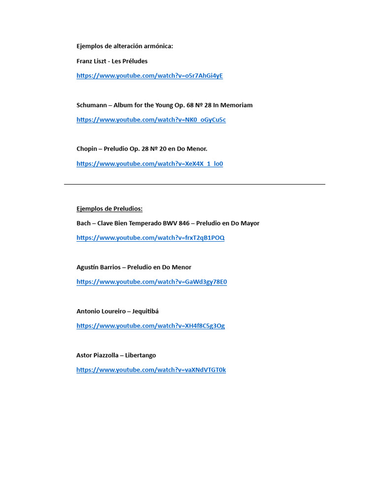 Ejemplos Auditivos - Alteración Armónica | PDF