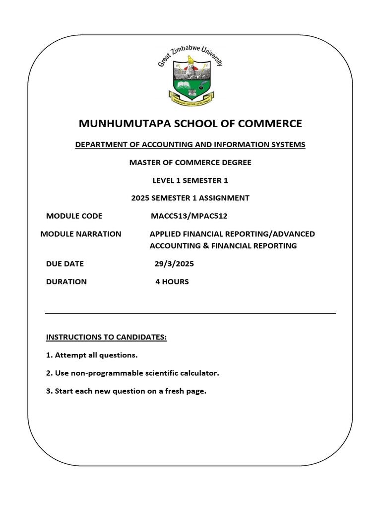 2025 Mpac512 Macc513 Sem 1 Assignment | PDF | Depreciation | Expense