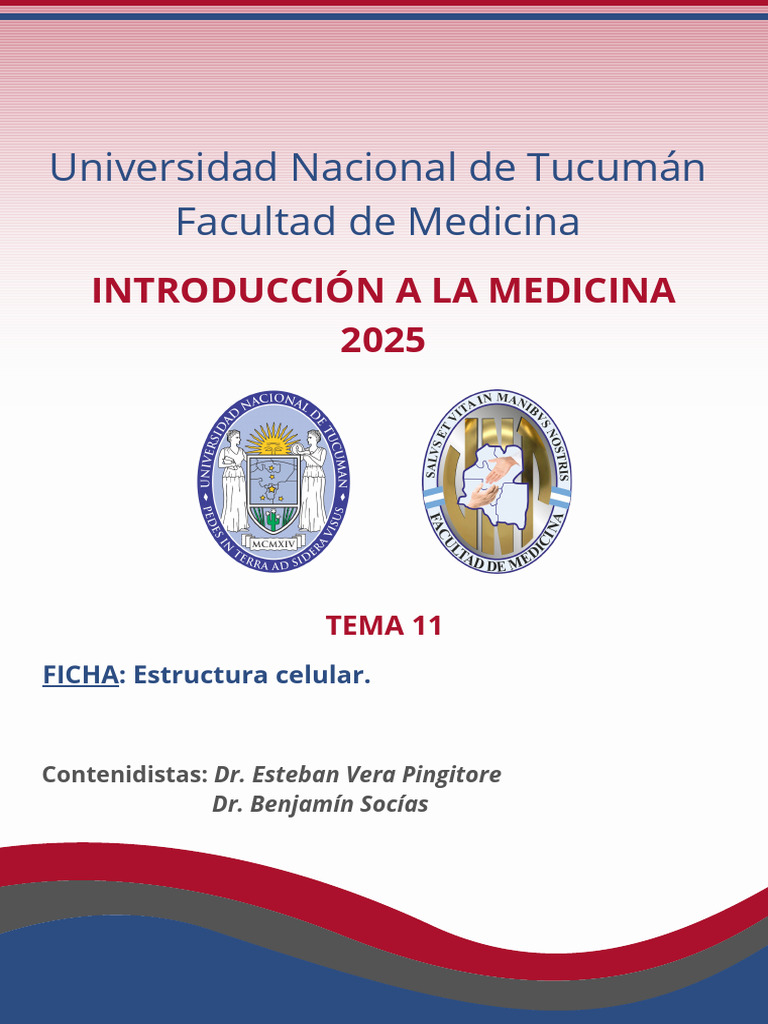 2025 T11 FICHA 1 Estructura Celular | PDF | Membrana celular | Cromosoma