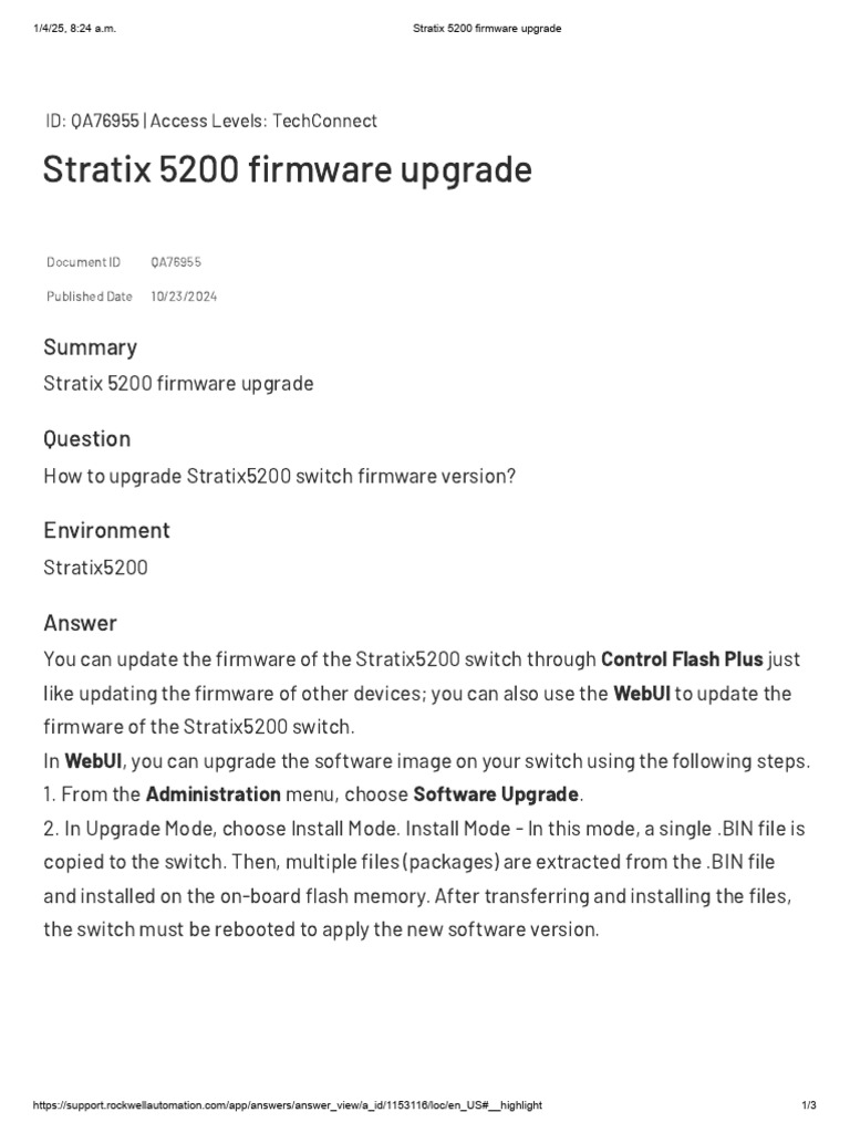 Stratix 5200 Firmware Upgrade | PDF | Computer File | Software