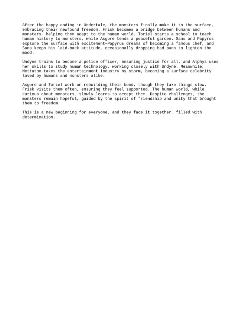 Undertale Happy Ending Story | PDF