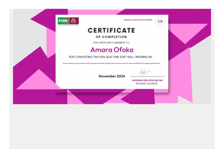 Soft Skills Certificate | PDF