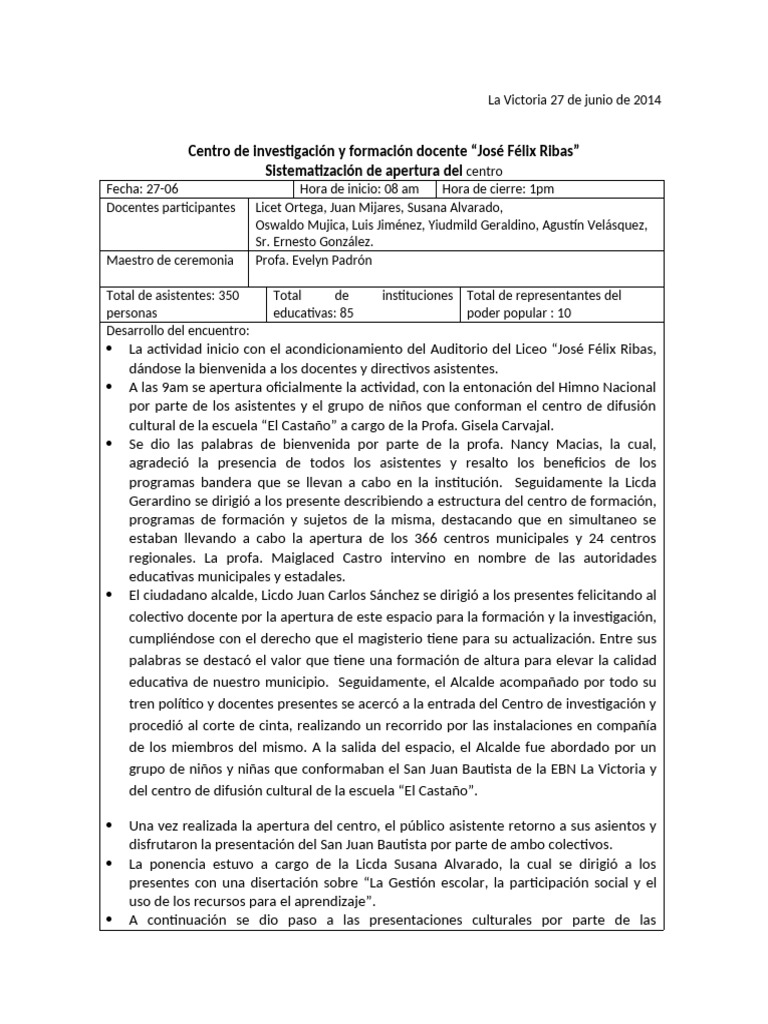 Sistematización 2706 | PDF