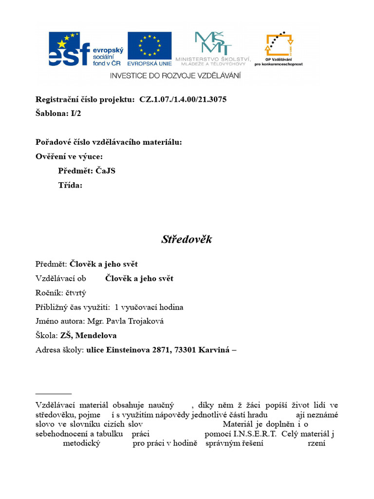 02vm23cajs4 Stredovek | PDF