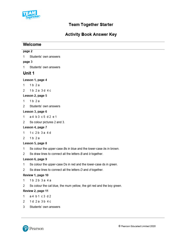 Starter Activity Book Answer Key | PDF | Chess Openings | Chess Theory