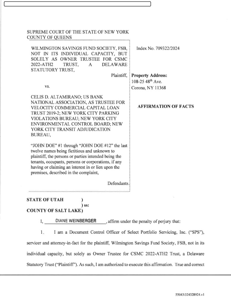 Wilmington Savings Fund vs. Altamirano Foreclosure | PDF | United ...