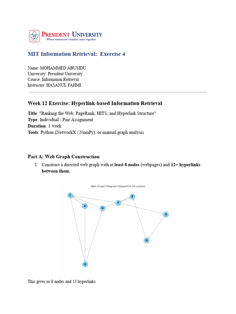 ABUSIDU - MIT Information Retrieval - Exercise 4 | PDF | Applied Mathematics