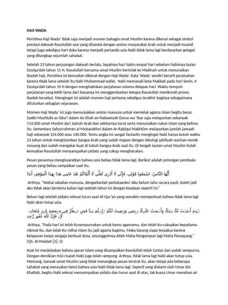 Haji Wada | PDF