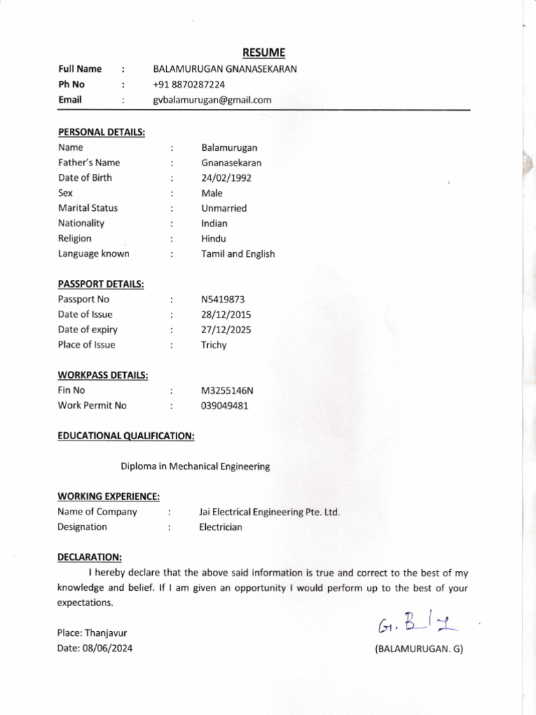 Balamurugan Resume | PDF