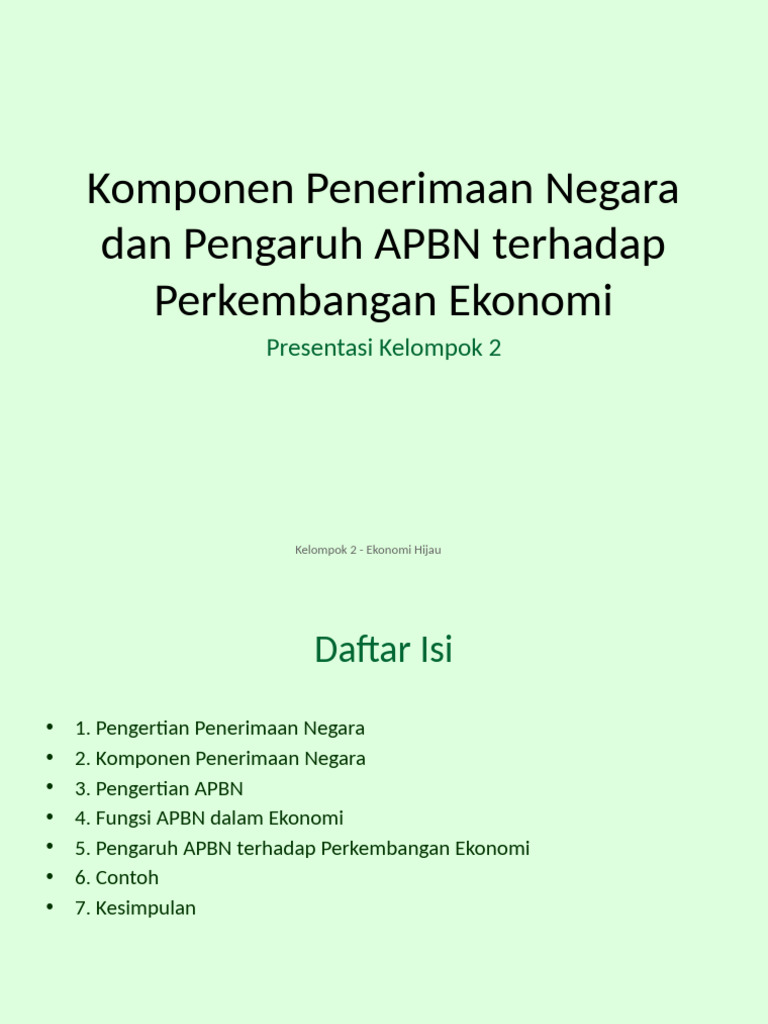 Presentasi Kelompok 2 APBN Desain Ekonomi | PDF