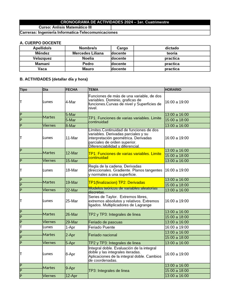 cronograma-2024-AM III | PDF | Integral | Derivado