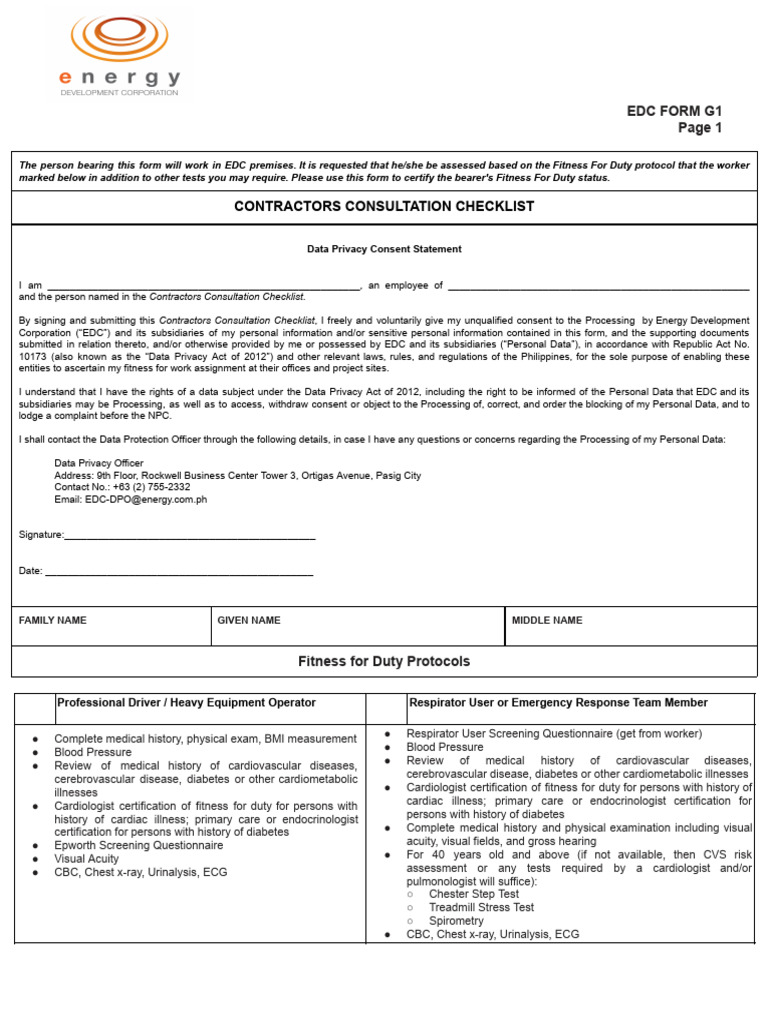 FFD Forms G1 & G2 (Revised Sept 2024) - 1 | PDF | Physical Examination ...