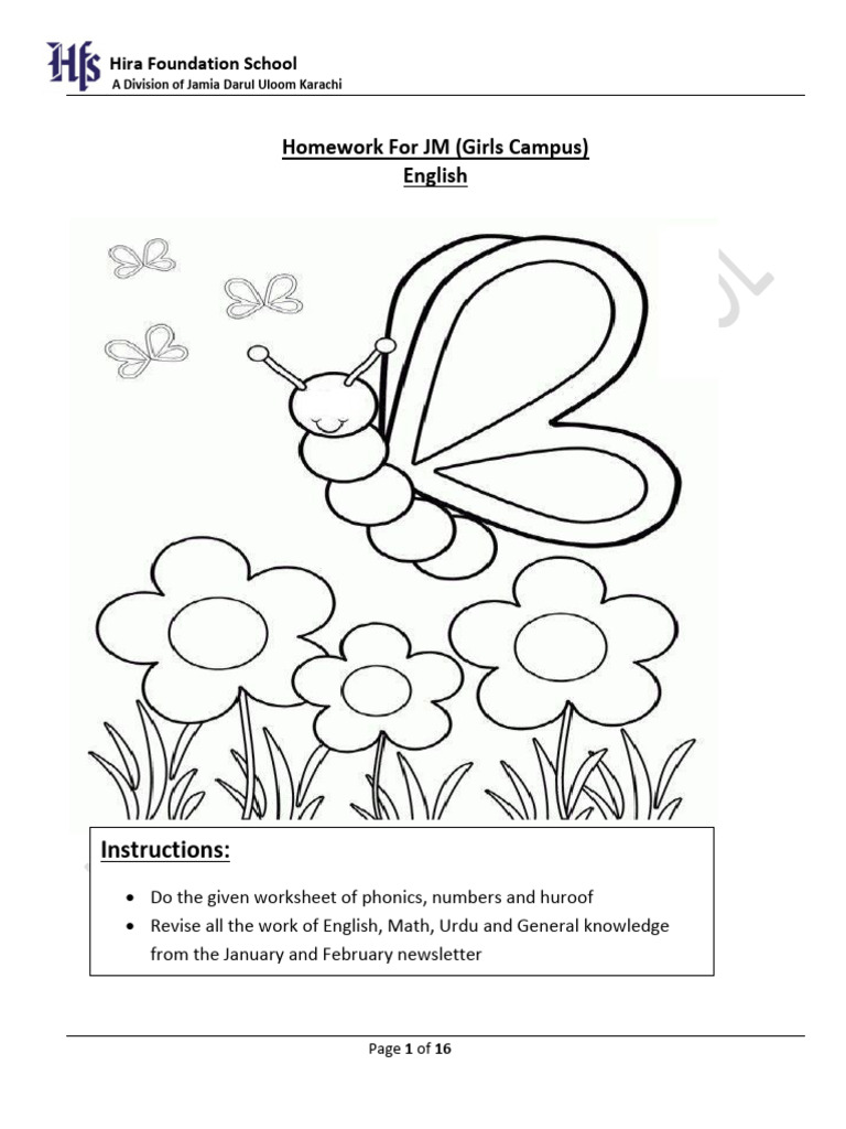 English Homework for JM Girls Campus | PDF | Learning Methods ...