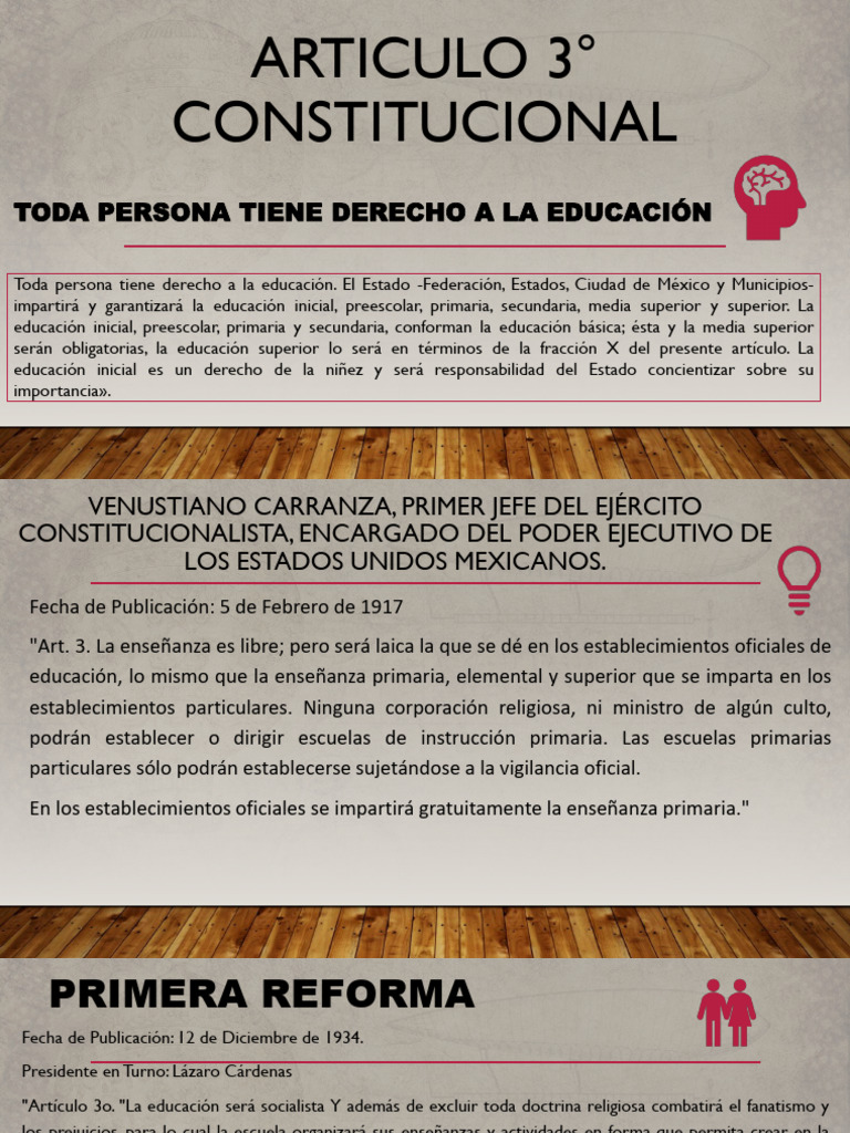 Evolución del Artículo 3 Constitucional | PDF | Educación de la primera ...