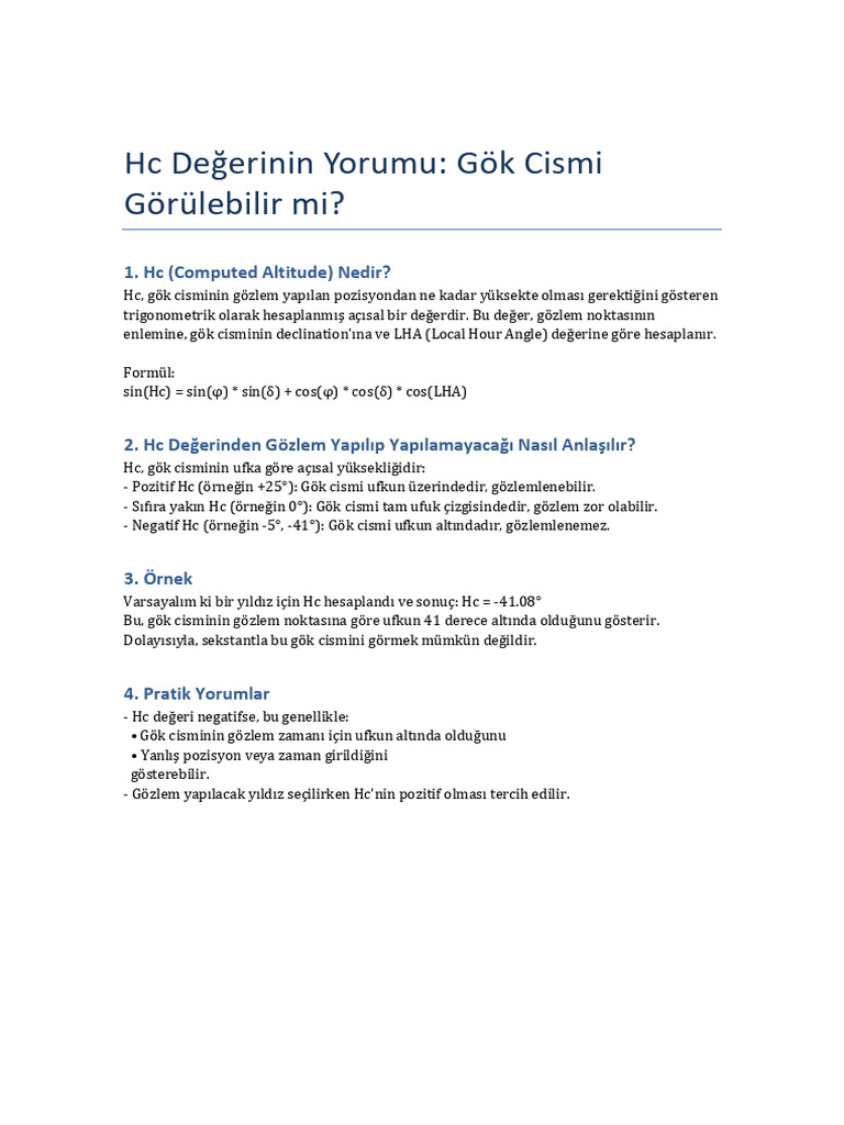 Hc-Ho Degerleri HKK | PDF