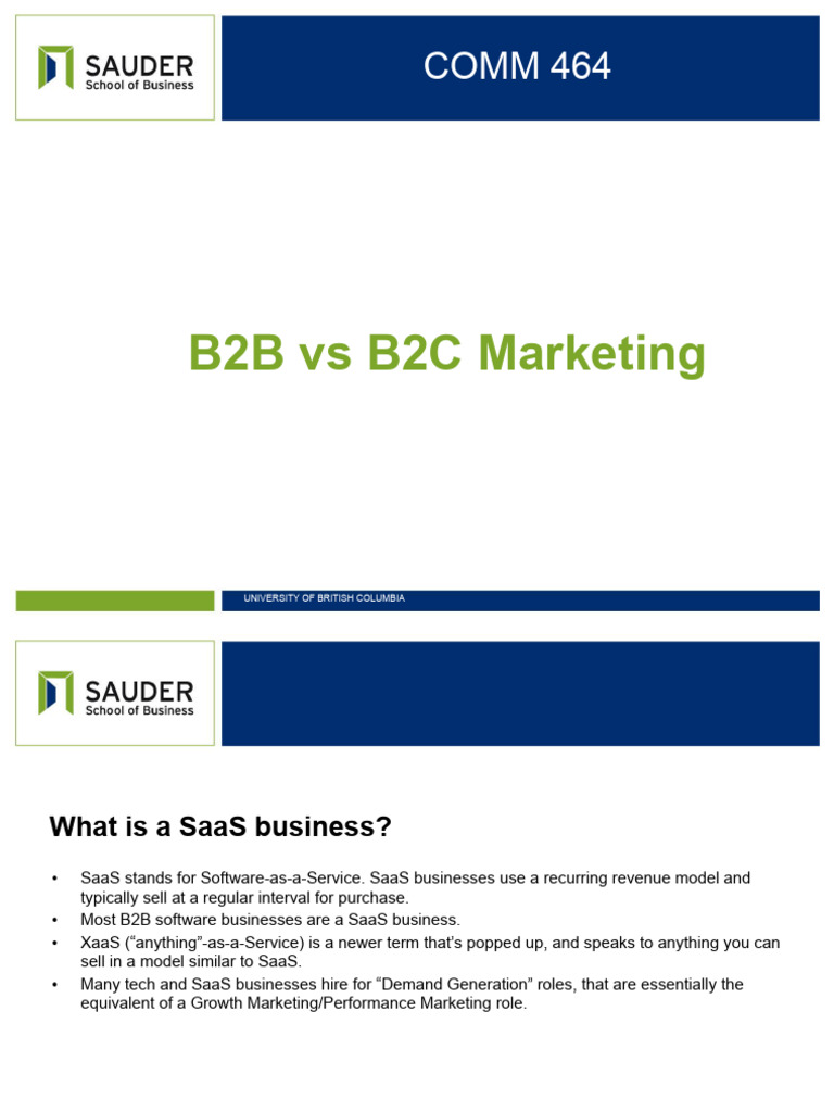 B2B vs B2C Marketing in SaaS | PDF | Marketing | Software As A Service
