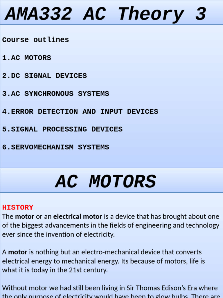 Presentation1 AC Motors | PDF