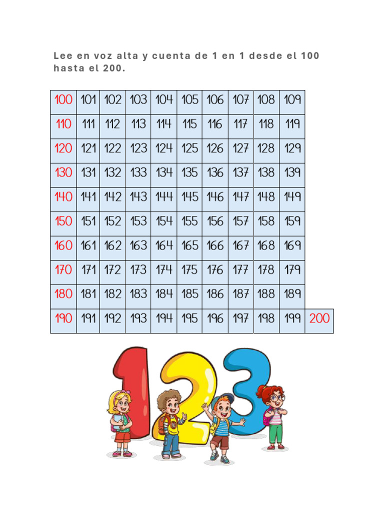 Ok Numeros Del 100 Al 1000 | PDF