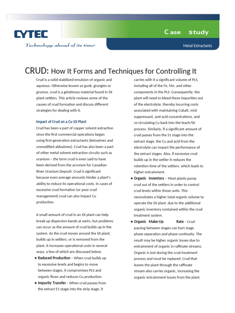 CRUD - How It Forms and Techniques For ... - CYTEC Industries | PDF ...