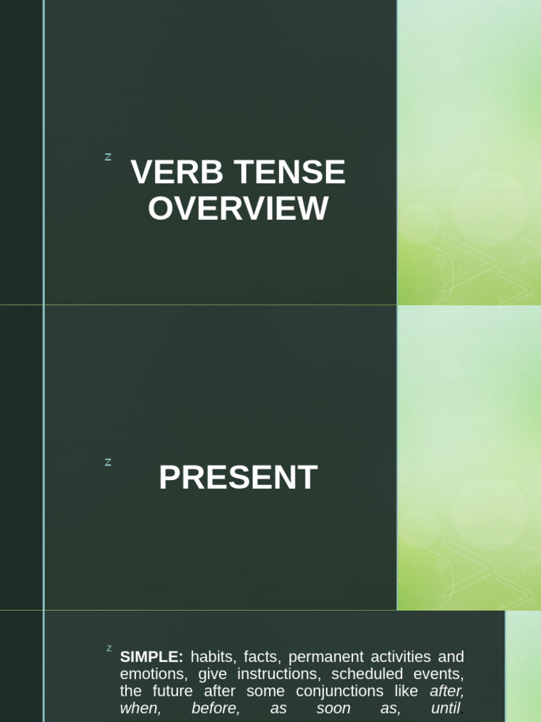 Verb Tense Overview - 1 | PDF | Verb | English Language