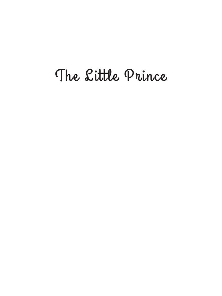 Little Prince Final Text | PDF | The Little Prince