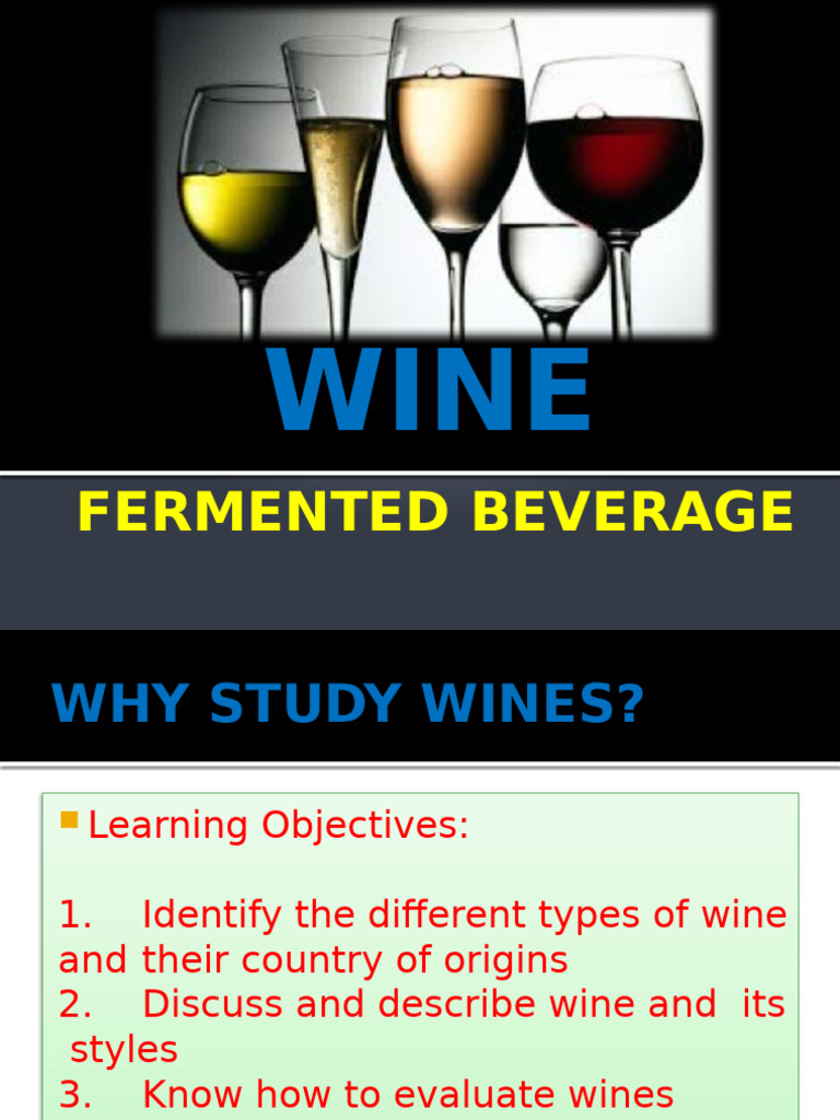 Fermented Beverage Wine Pdf California Wine Wine