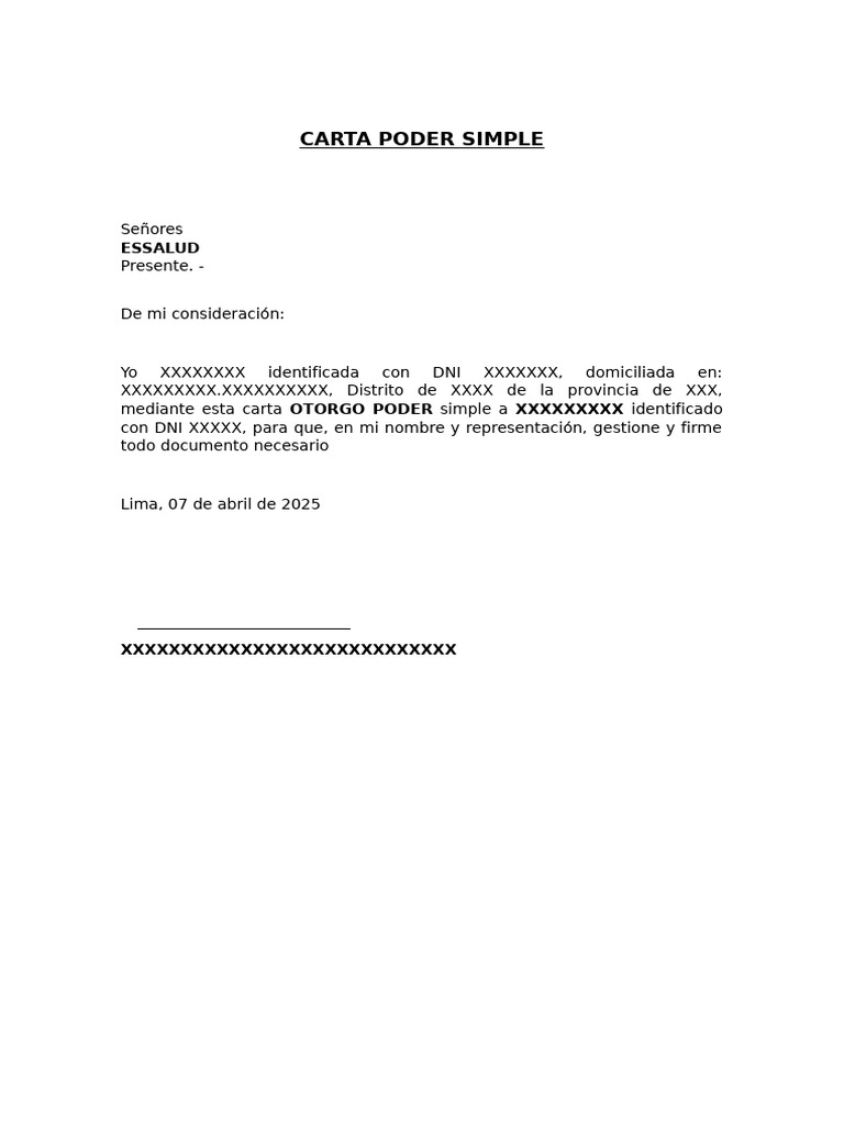 Carta Poder Simple | PDF