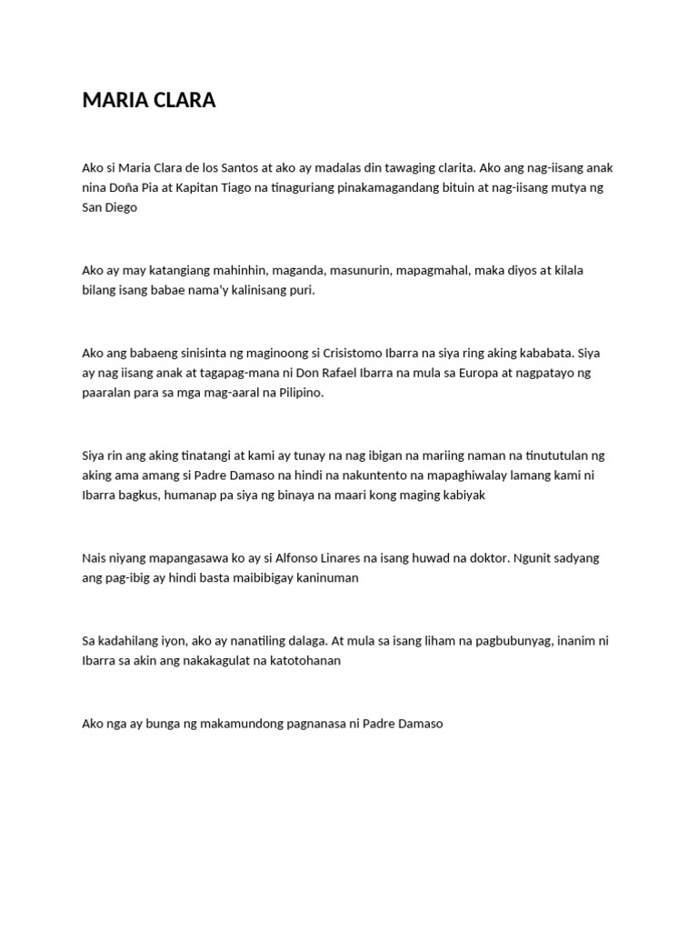 Monologue Ni Maria Clara | PDF