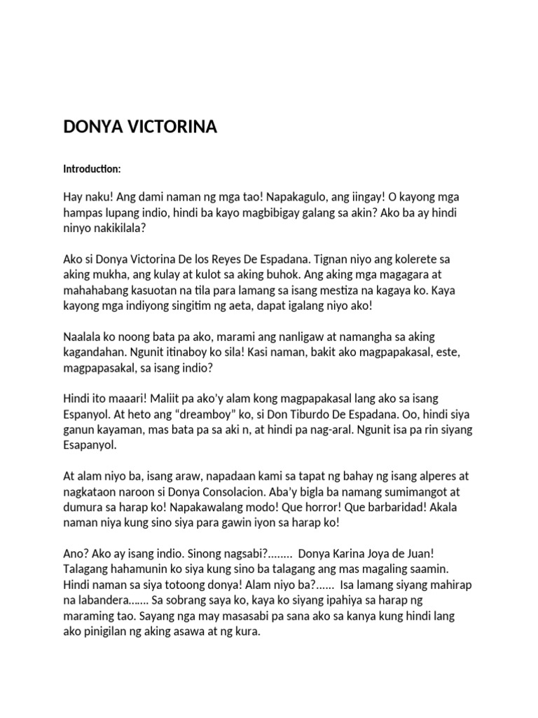 monologi ni donya victorina | PDF