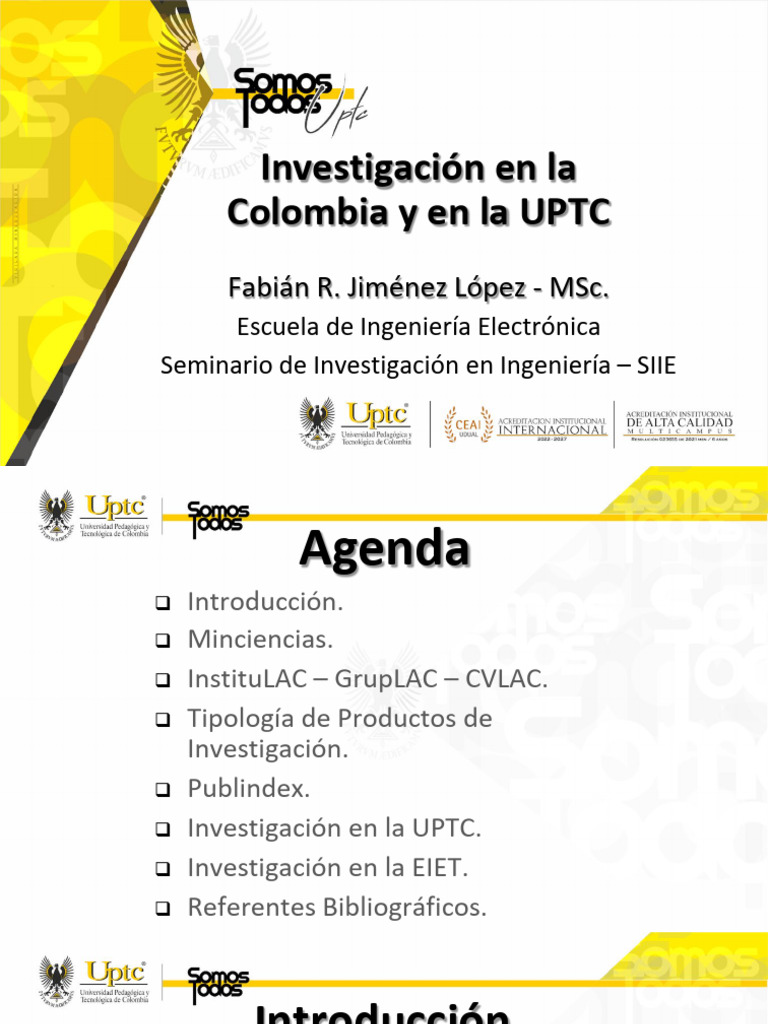 Unidad 2 Investigación en Colombia y UPTC 2024 | PDF | Science