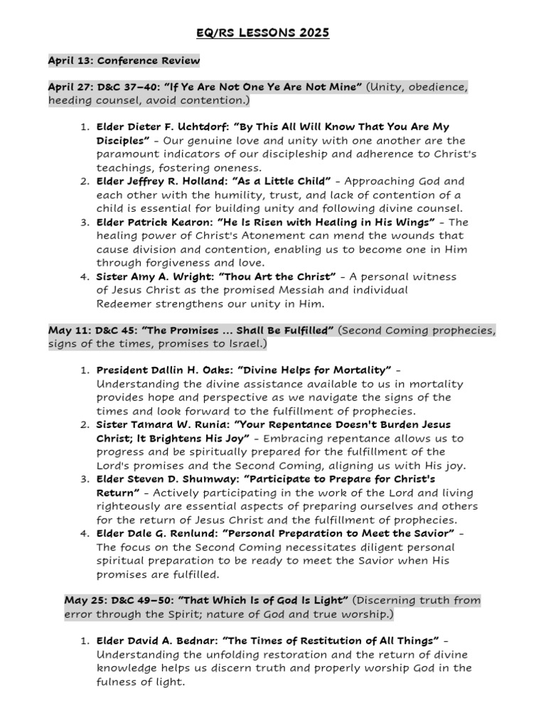 RS-EQ Lessons 2025 FINAL | PDF | Jesus | Disciple (Christianity)